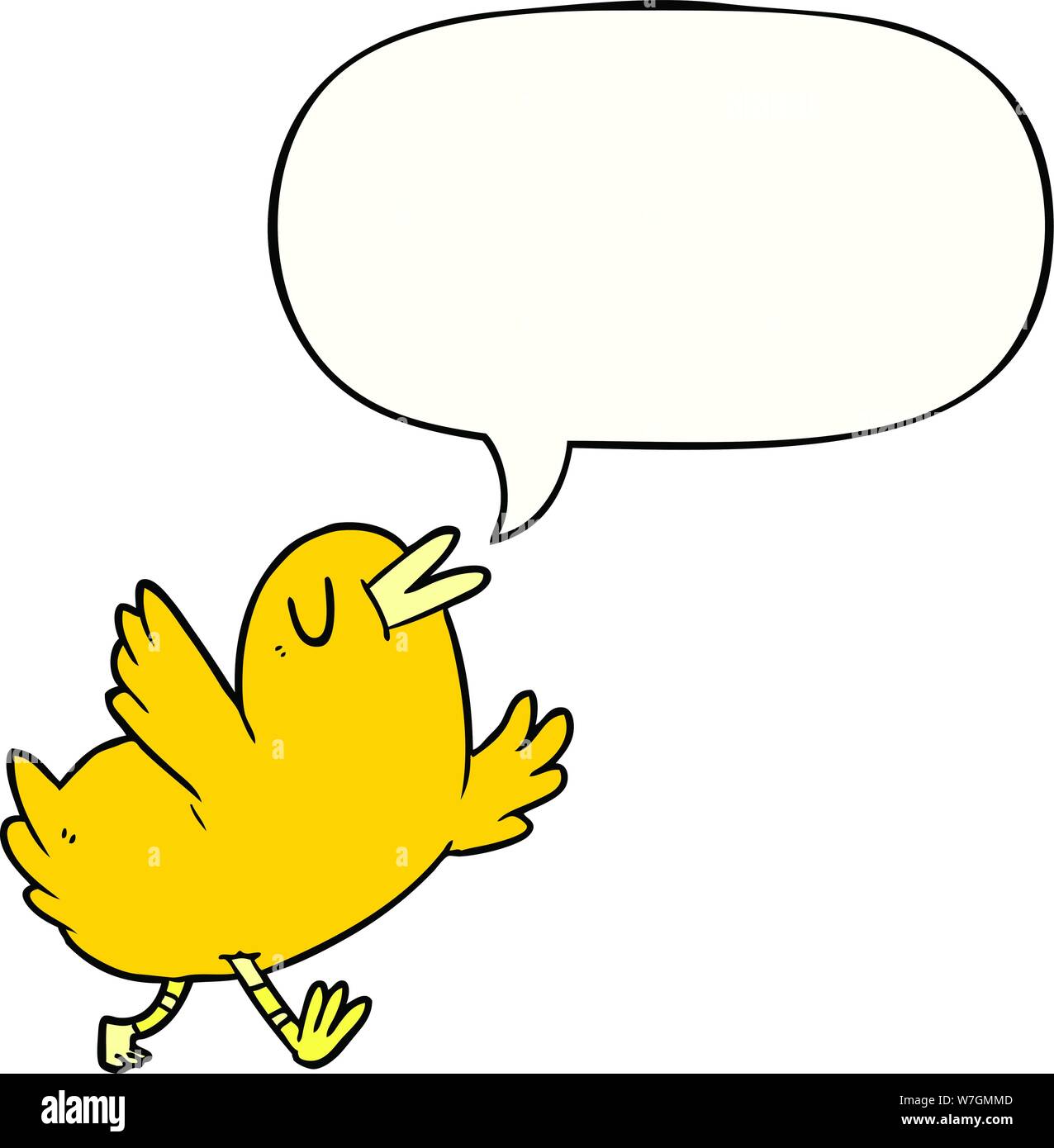 cartoon happy bird with speech bubble Stock Vector Image & Art - Alamy