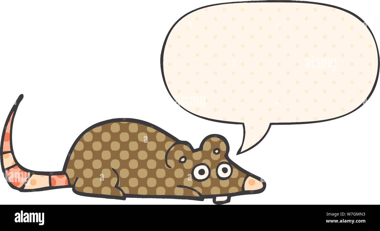 cartoon mouse with speech bubble in comic book style Stock Vector Image ...