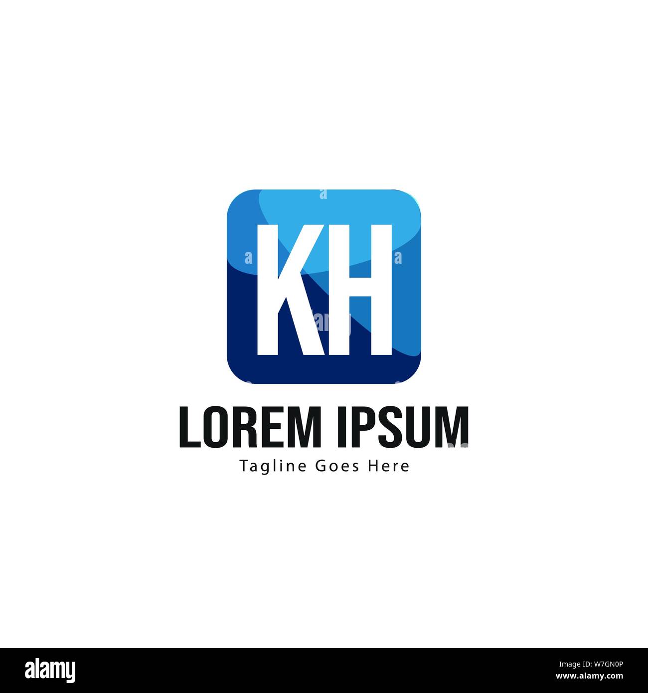 Initial KH logo template with modern frame. Minimalist KH letter logo ...