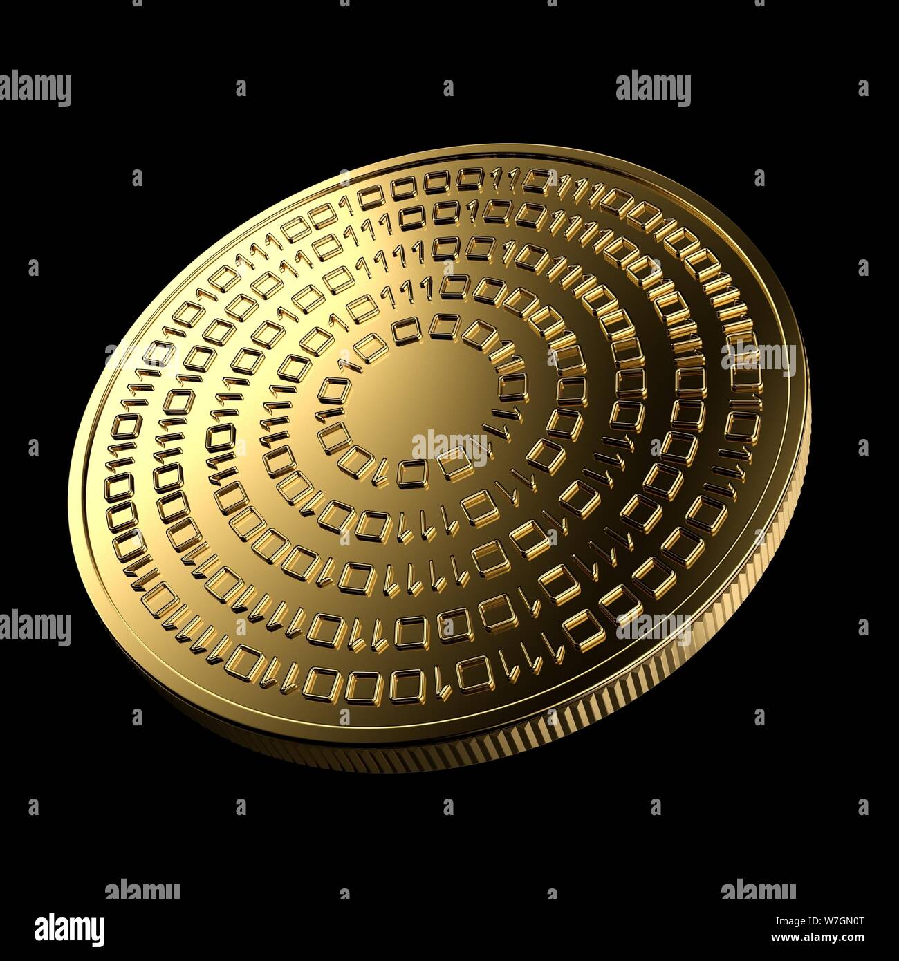 Cryptocurrency. Coin isolated on black background. Digital currency ...