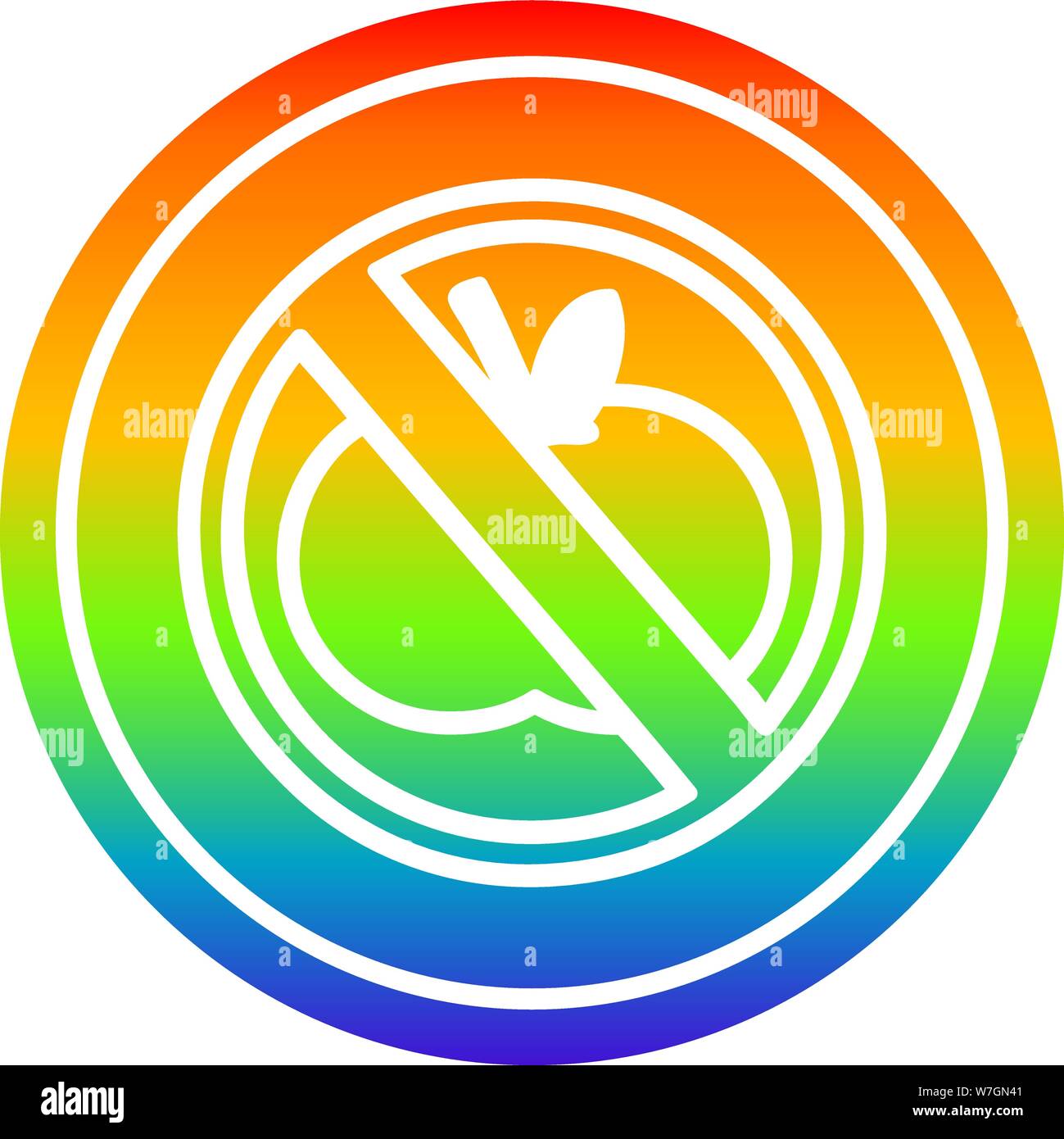 no healthy food circular icon with rainbow gradient finish Stock Vector ...
