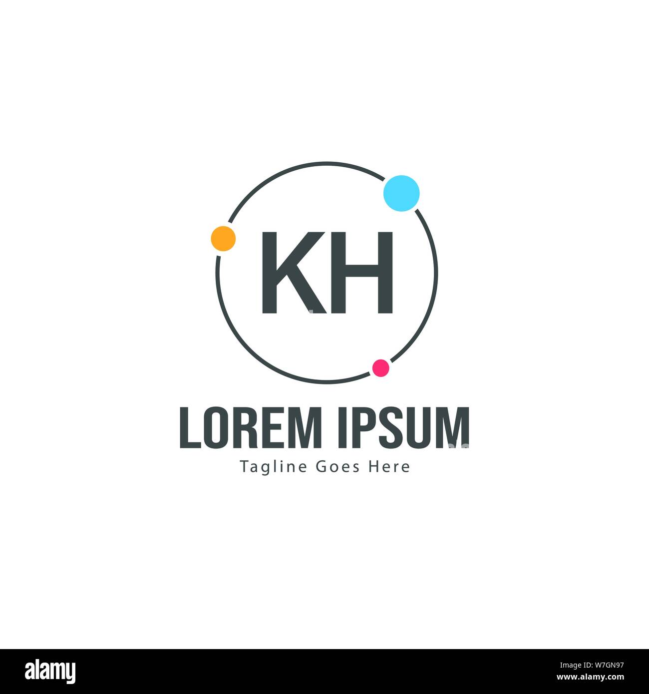 Initial KH logo template with modern frame. Minimalist KH letter logo ...