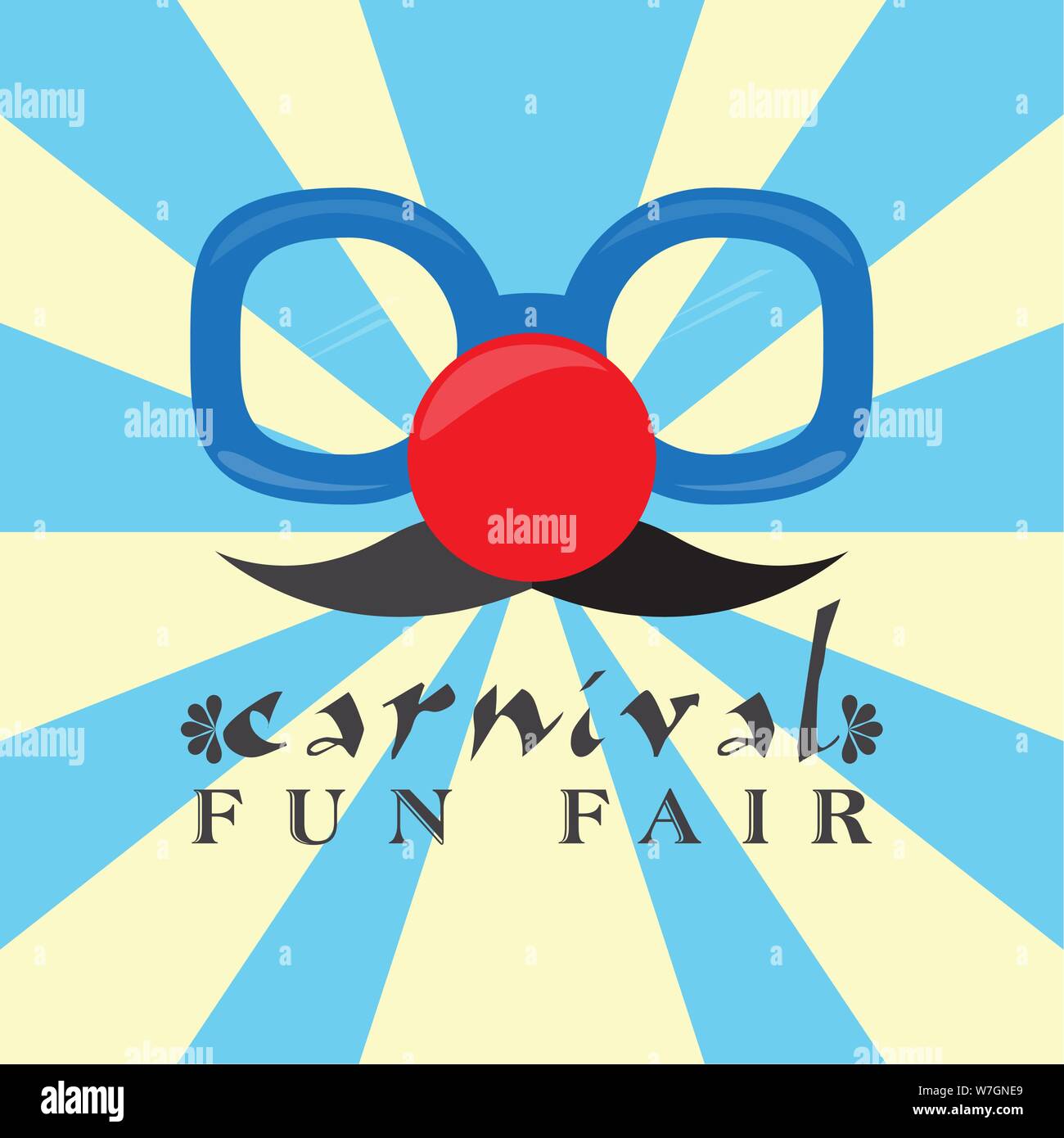 Colored carnival poster with a clown glasses - Vector Stock Vector ...