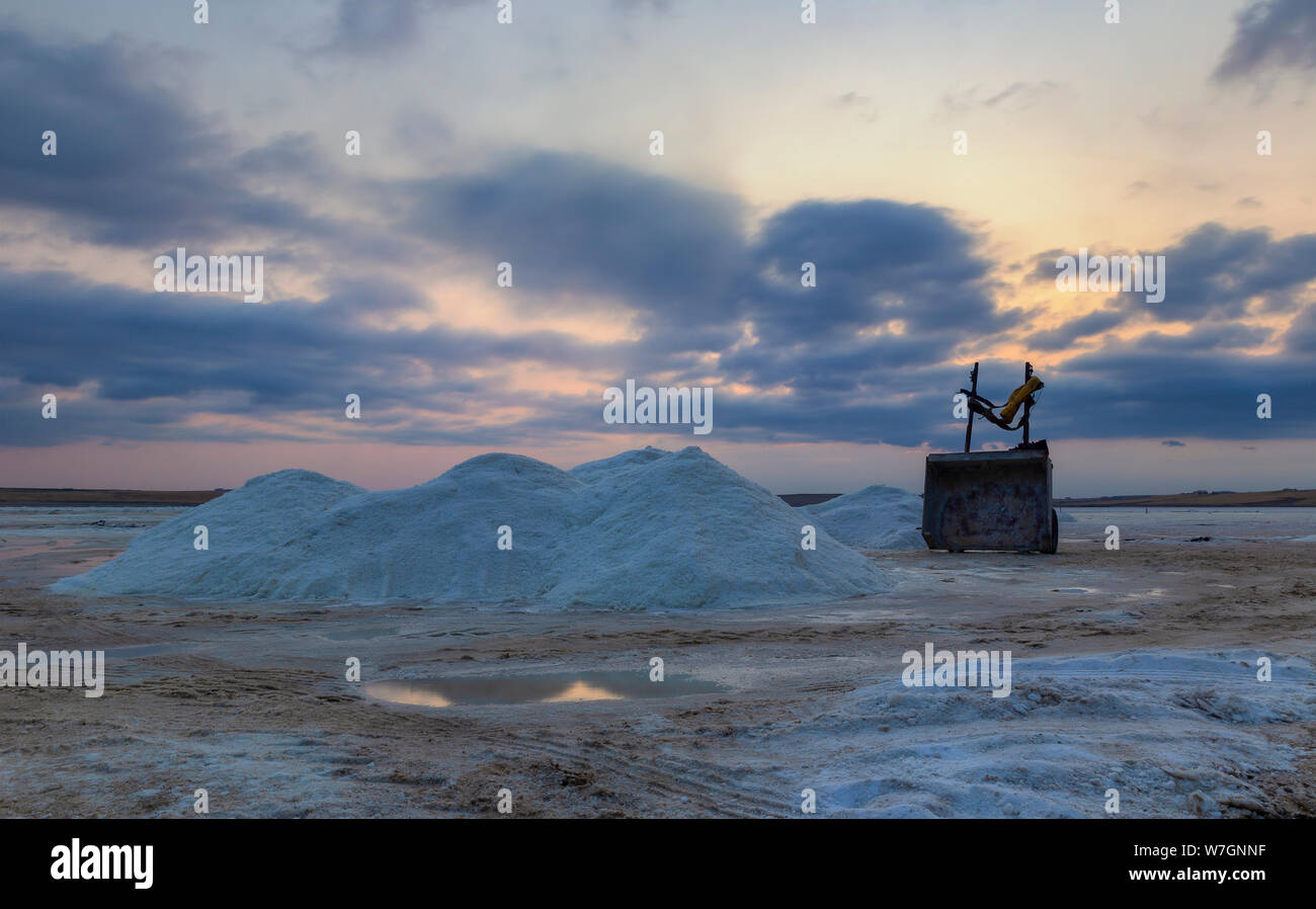 Salt production not far from Baku Stock Photo - Alamy