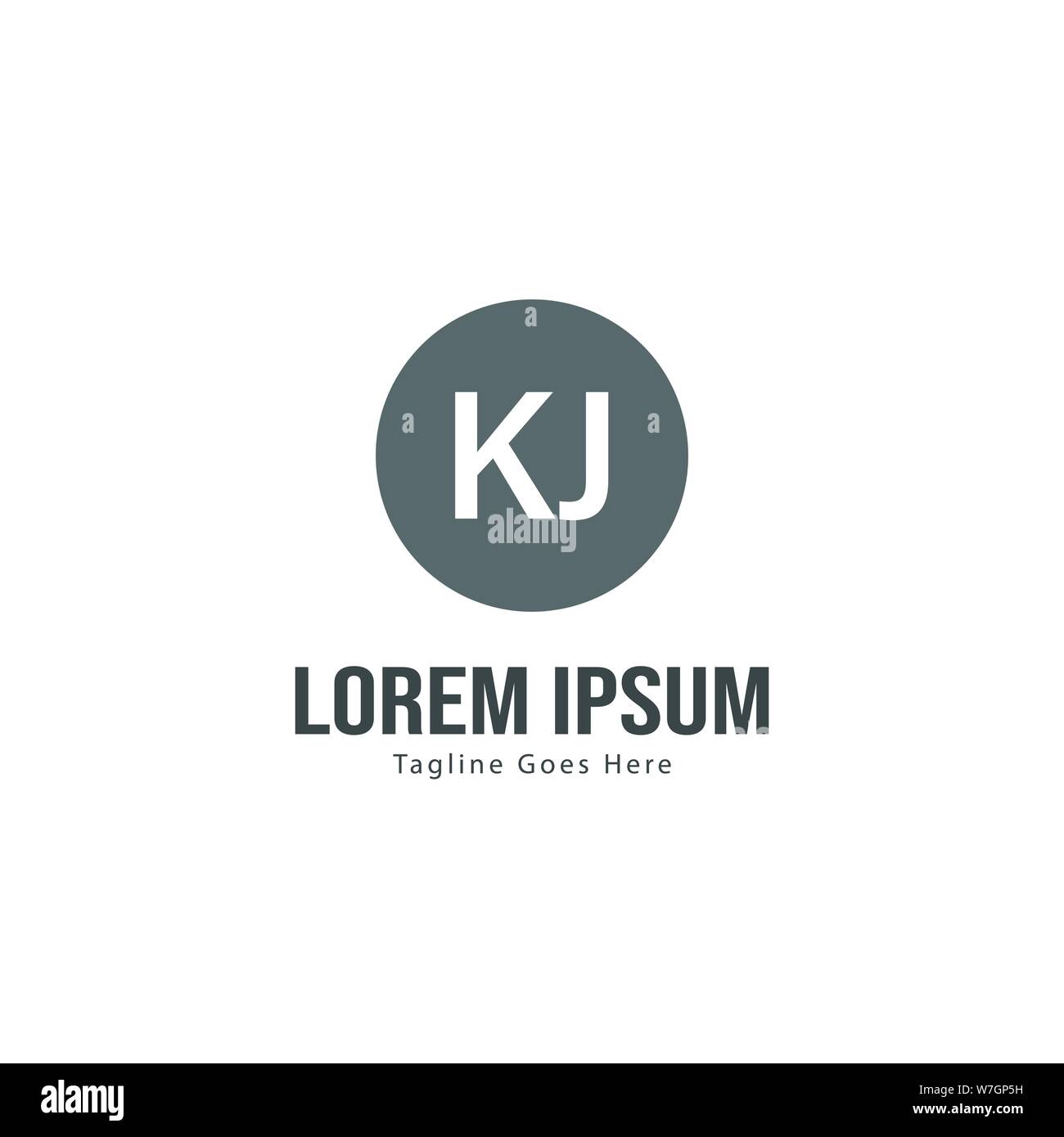 Initial KJ logo template with modern frame. Minimalist KJ letter logo ...
