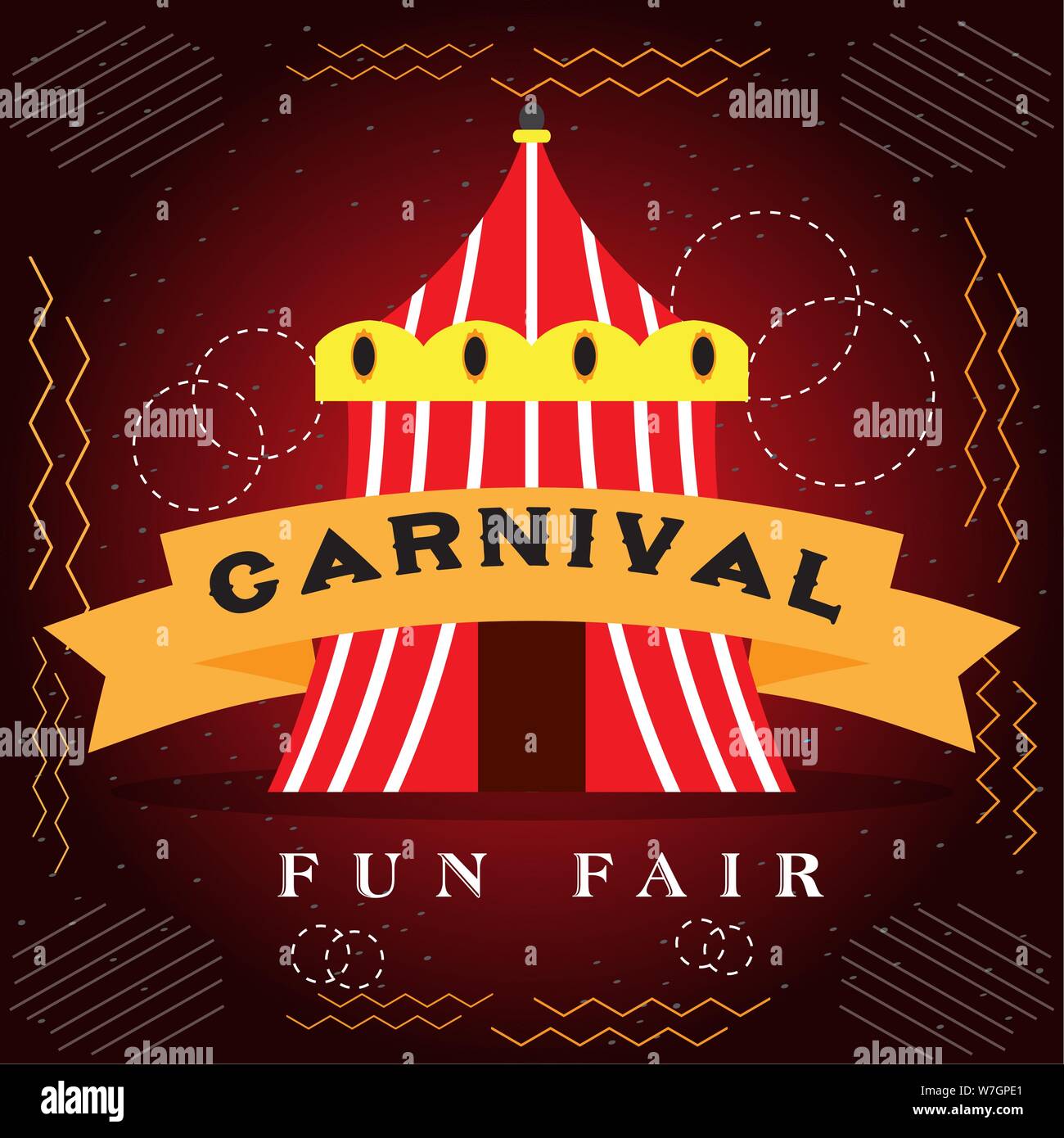 Colored carnival poster with a big top - Vector Stock Vector Image ...