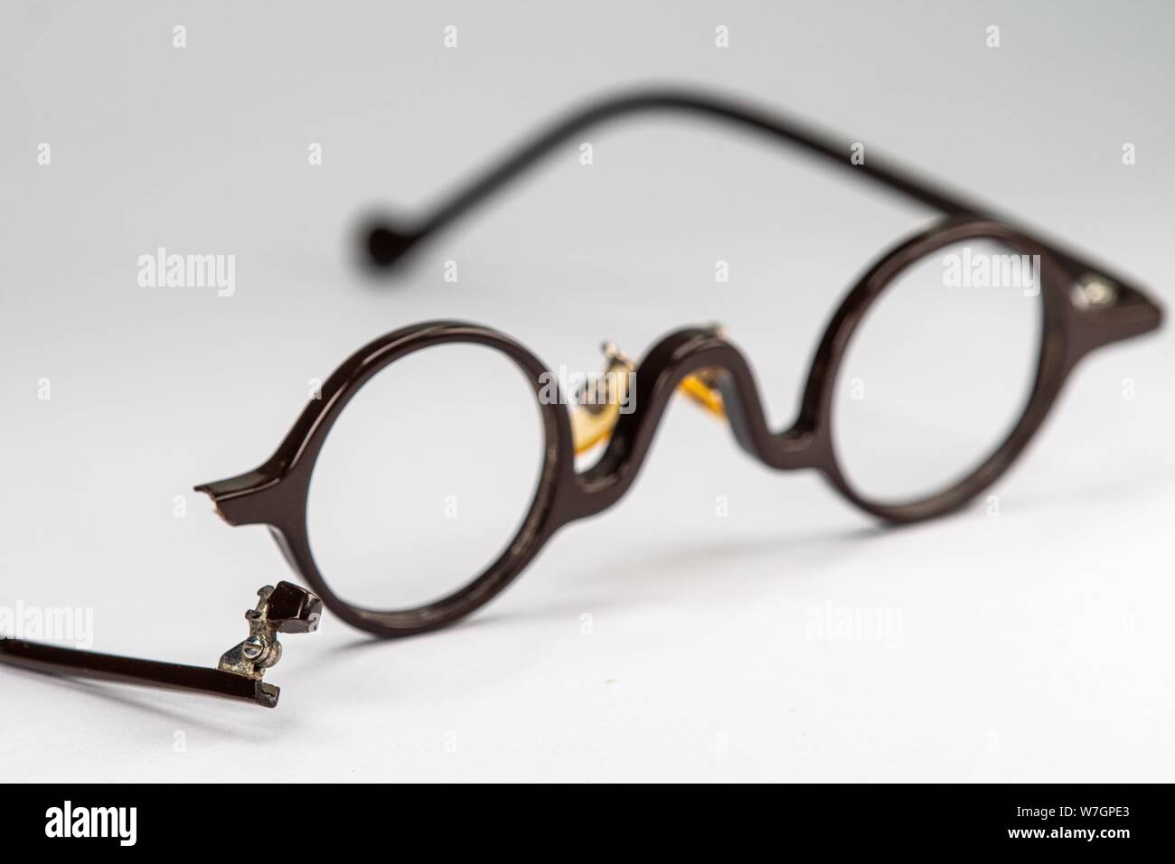 Vintage round glasses isolated on white background Stock Photo - Alamy
