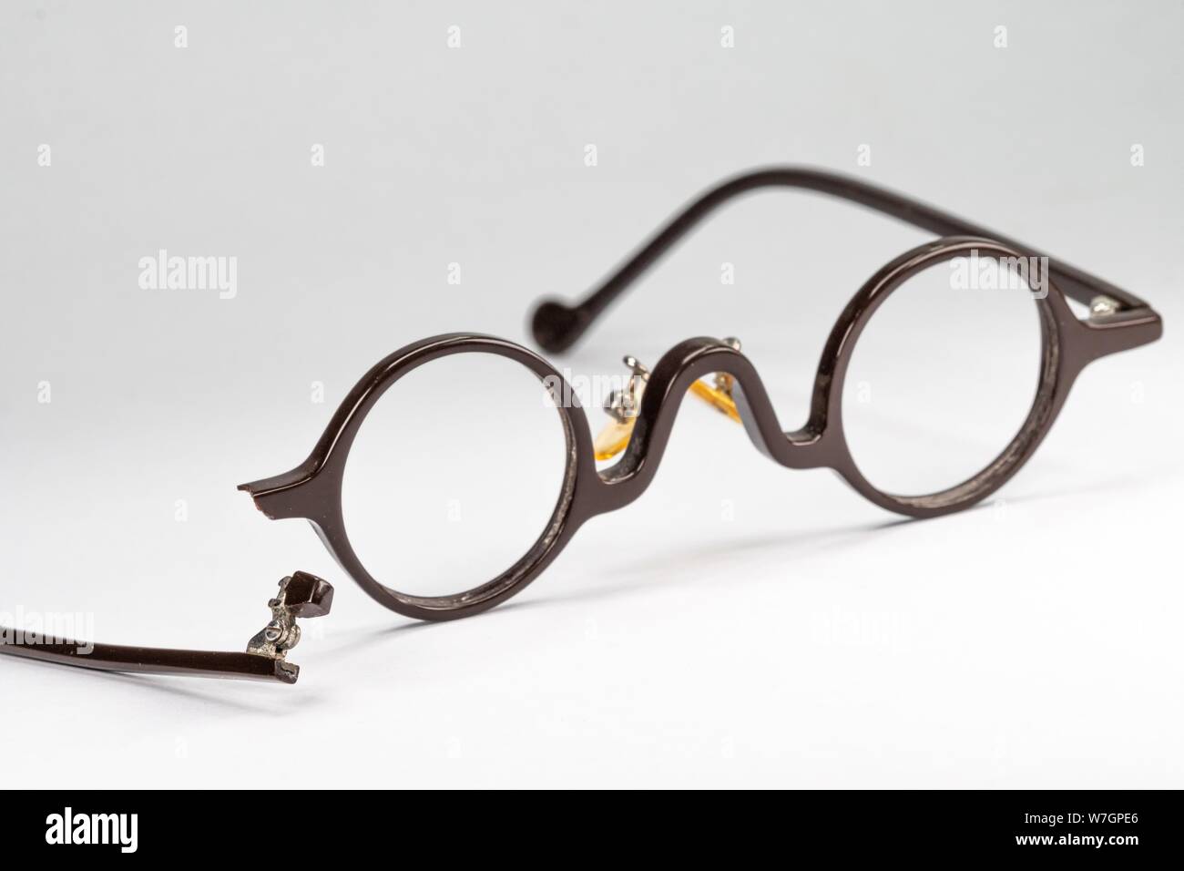 Vintage round glasses isolated on white background Stock Photo - Alamy