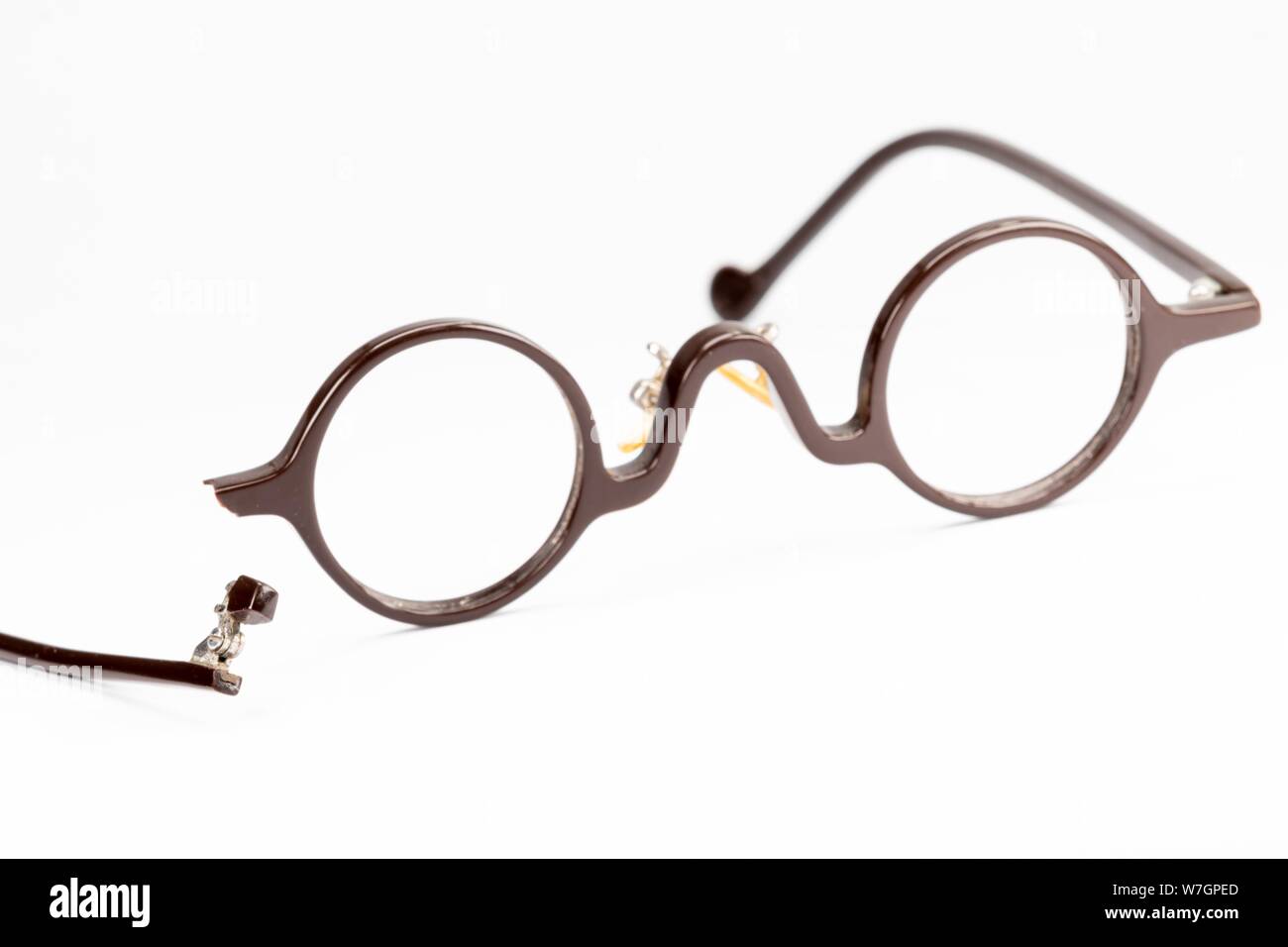 Vintage round glasses isolated on white background Stock Photo - Alamy