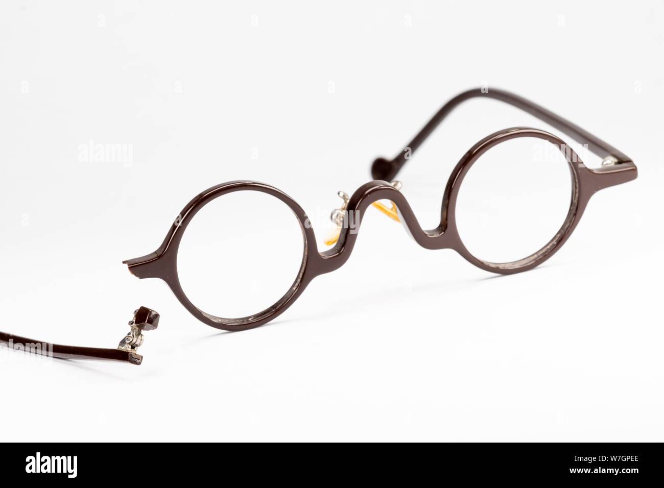 Vintage round glasses isolated on white background Stock Photo - Alamy