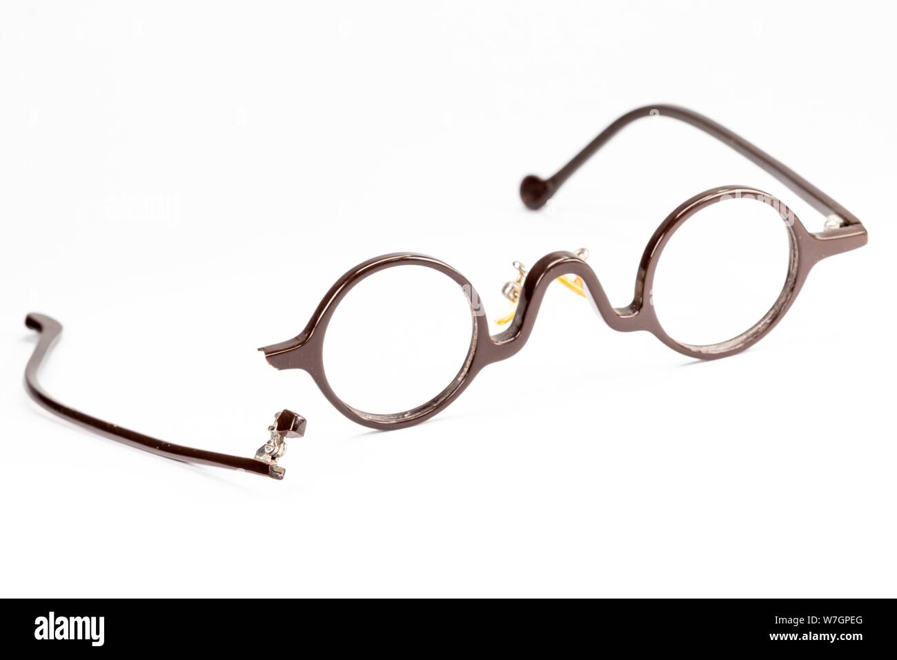 Vintage round glasses isolated on white background Stock Photo - Alamy