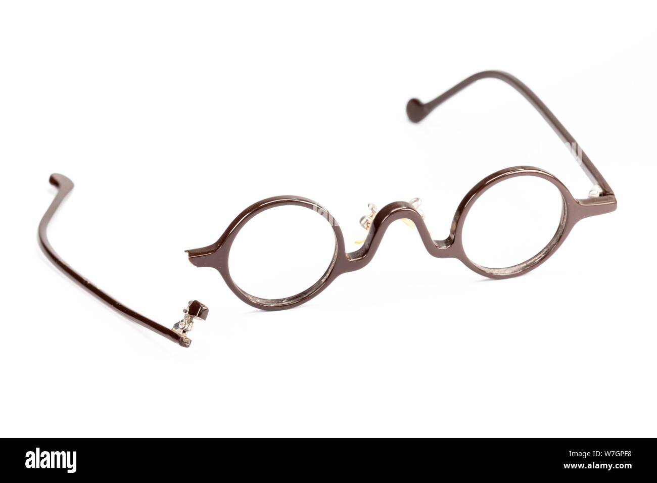 Vintage round glasses isolated on white background Stock Photo - Alamy