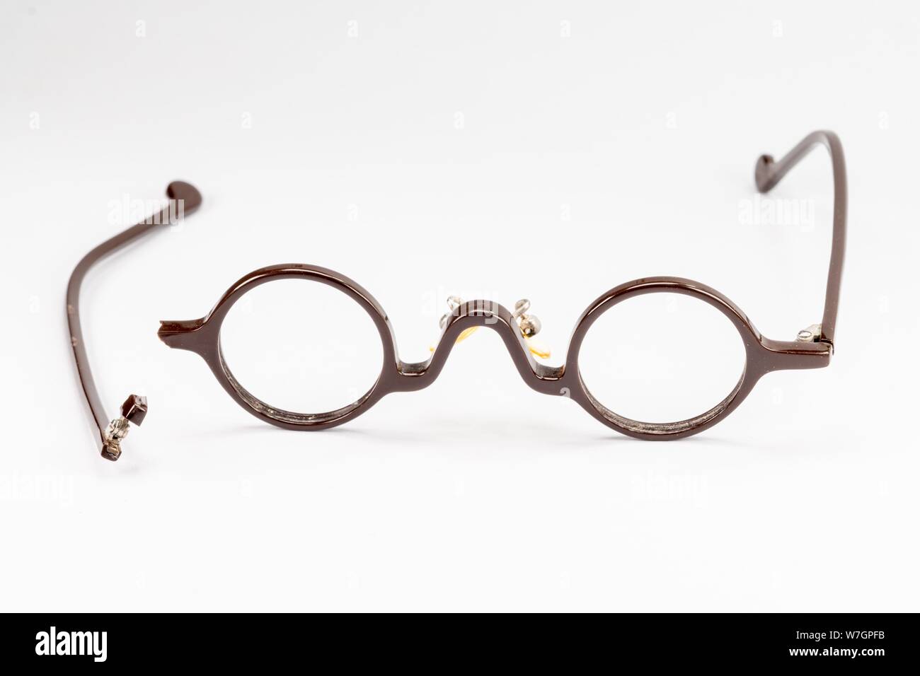 Vintage round glasses isolated on white background Stock Photo - Alamy