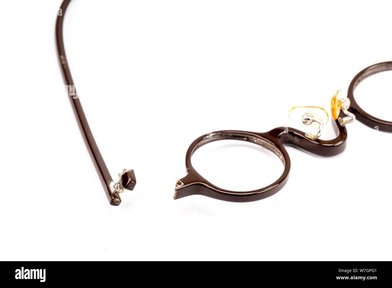 Vintage round glasses isolated on white background Stock Photo - Alamy