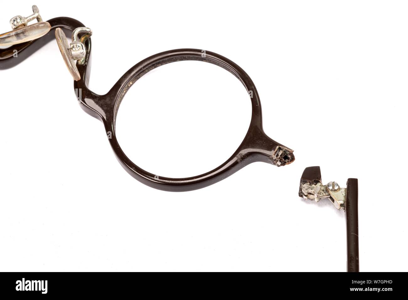 Vintage round glasses isolated on white background Stock Photo - Alamy