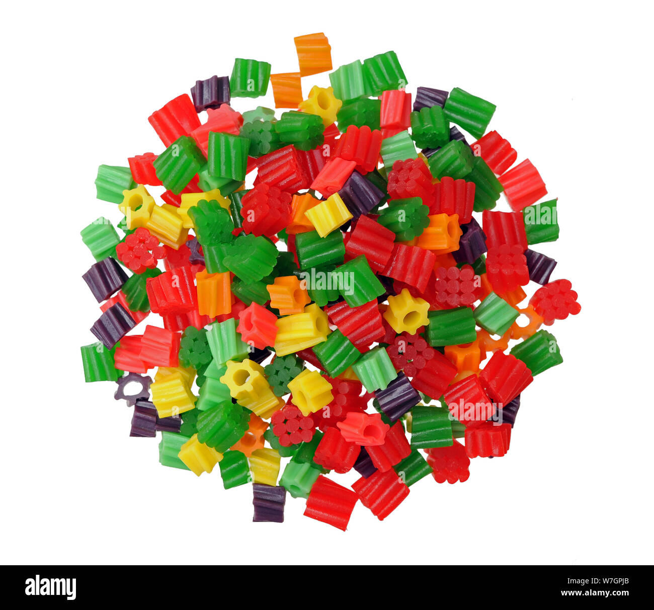 A group of colorful gummy candies isolated on white background Stock ...