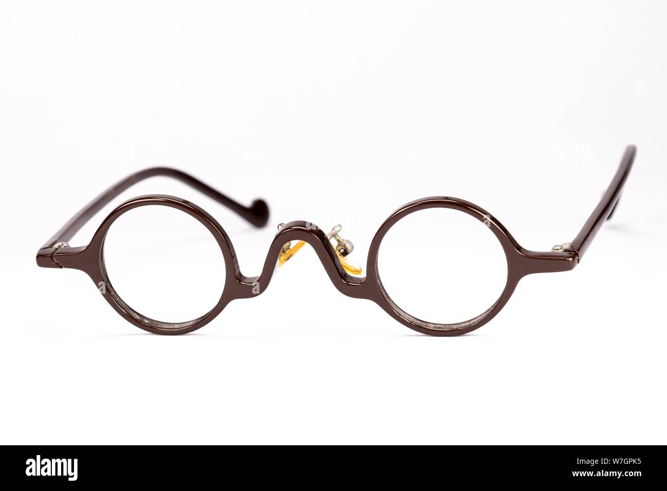 Vintage round glasses isolated on white background Stock Photo - Alamy