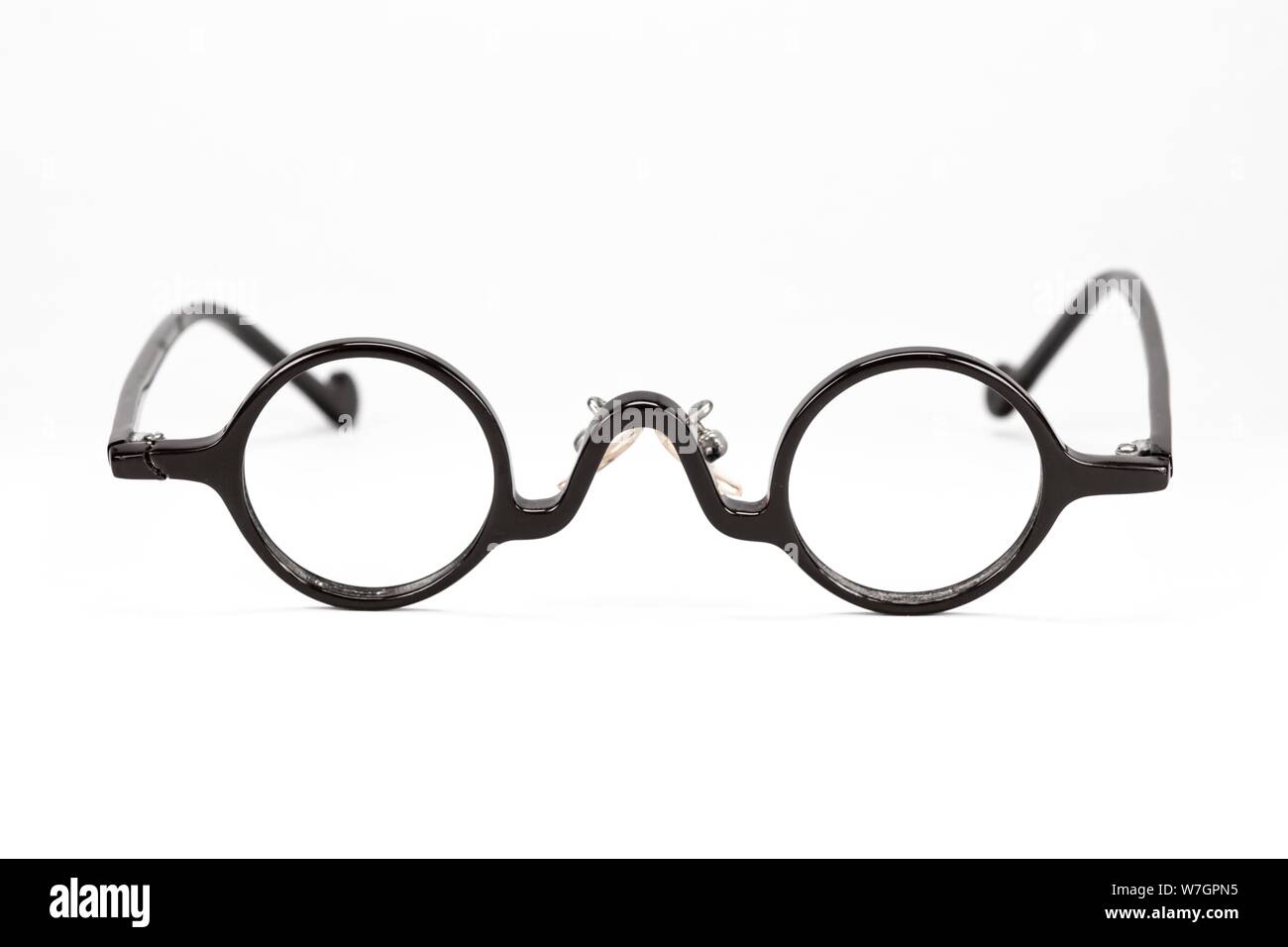 Vintage round glasses isolated on white background Stock Photo - Alamy