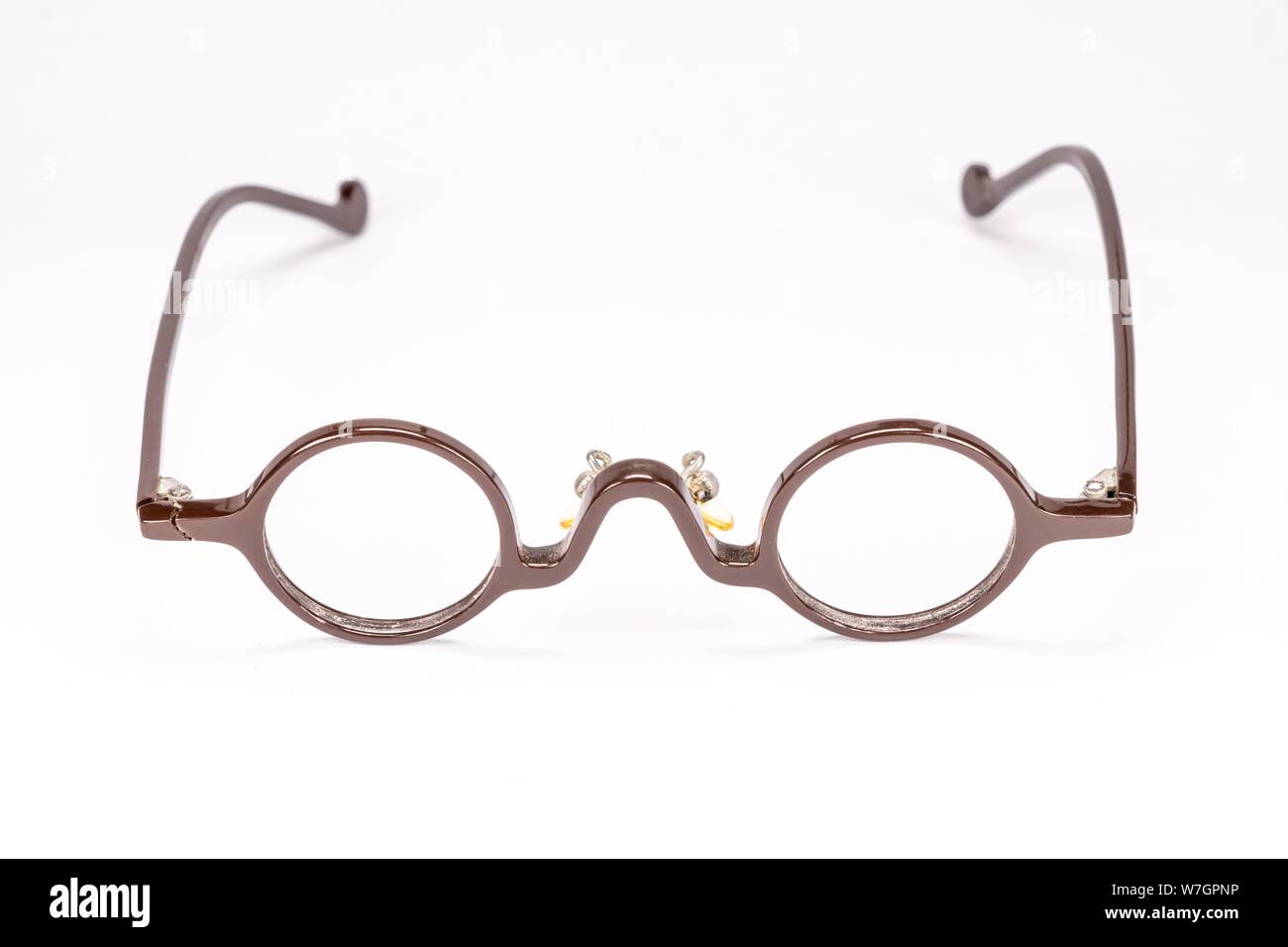 Vintage round glasses isolated on white background Stock Photo - Alamy