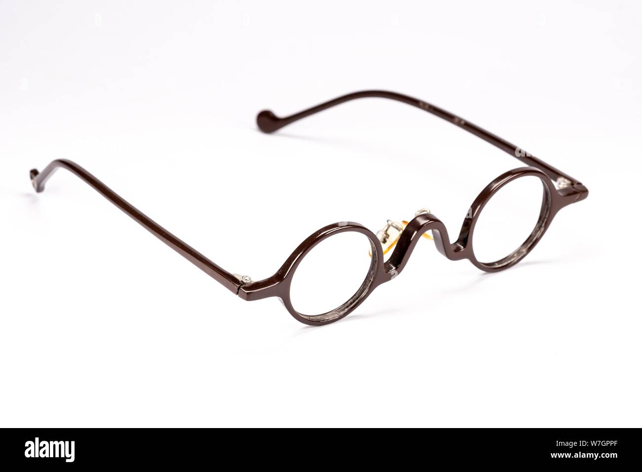 Vintage round glasses isolated on white background Stock Photo - Alamy