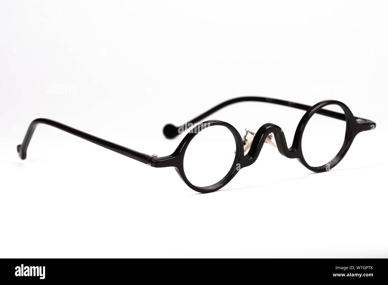 Vintage round glasses isolated on white background Stock Photo - Alamy