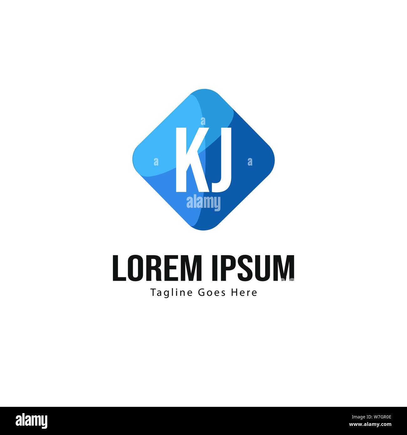 Initial KJ logo template with modern frame. Minimalist KJ letter logo ...