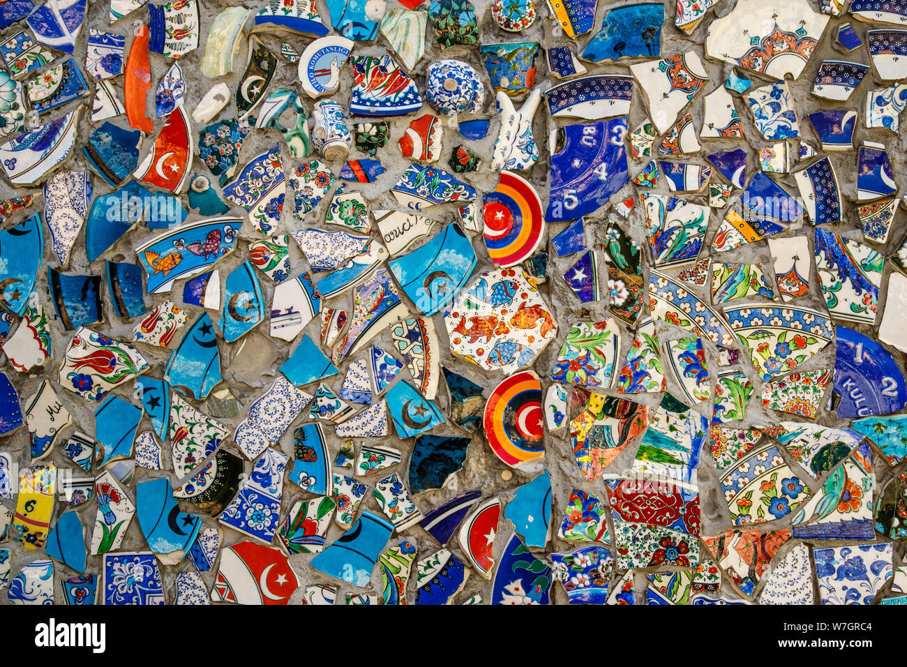 Broken plate colorful debris mosaic background, abstract art design of ...