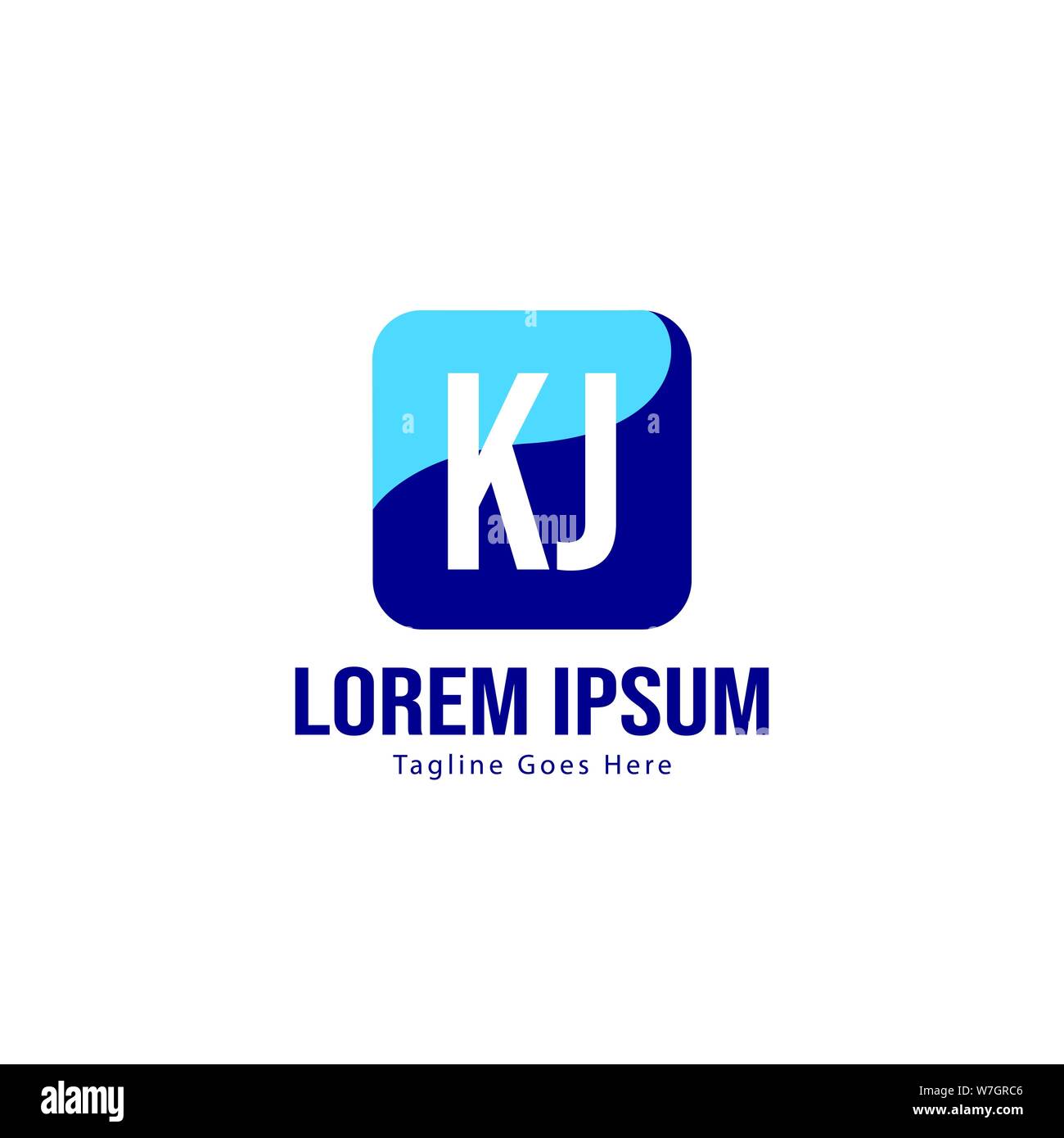 Initial KJ logo template with modern frame. Minimalist KJ letter logo ...