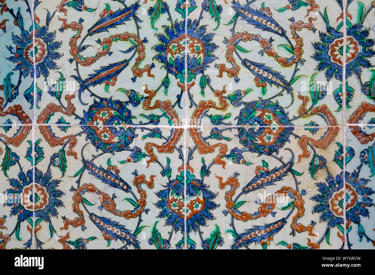Texture of ceramic tiles in oriental East style. Turkish ceramic tiles ...