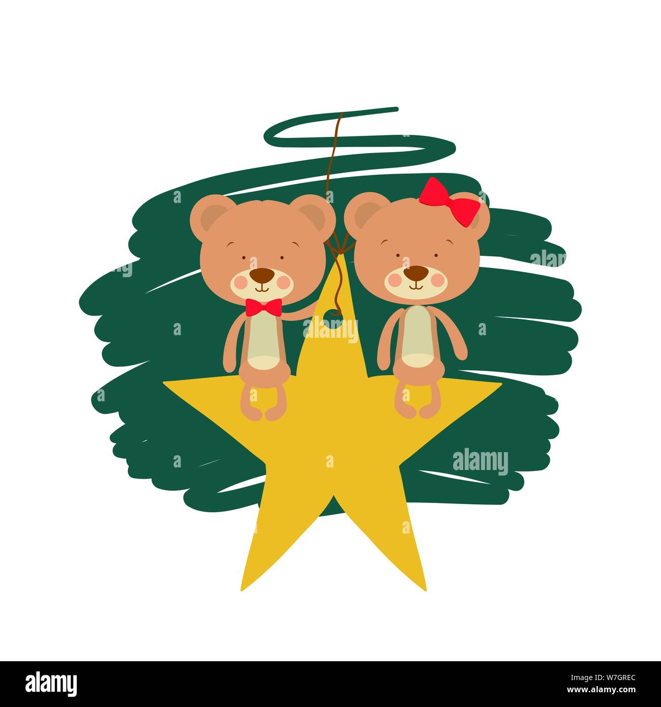 cute couple of bears sitting in the star Stock Vector Image & Art - Alamy