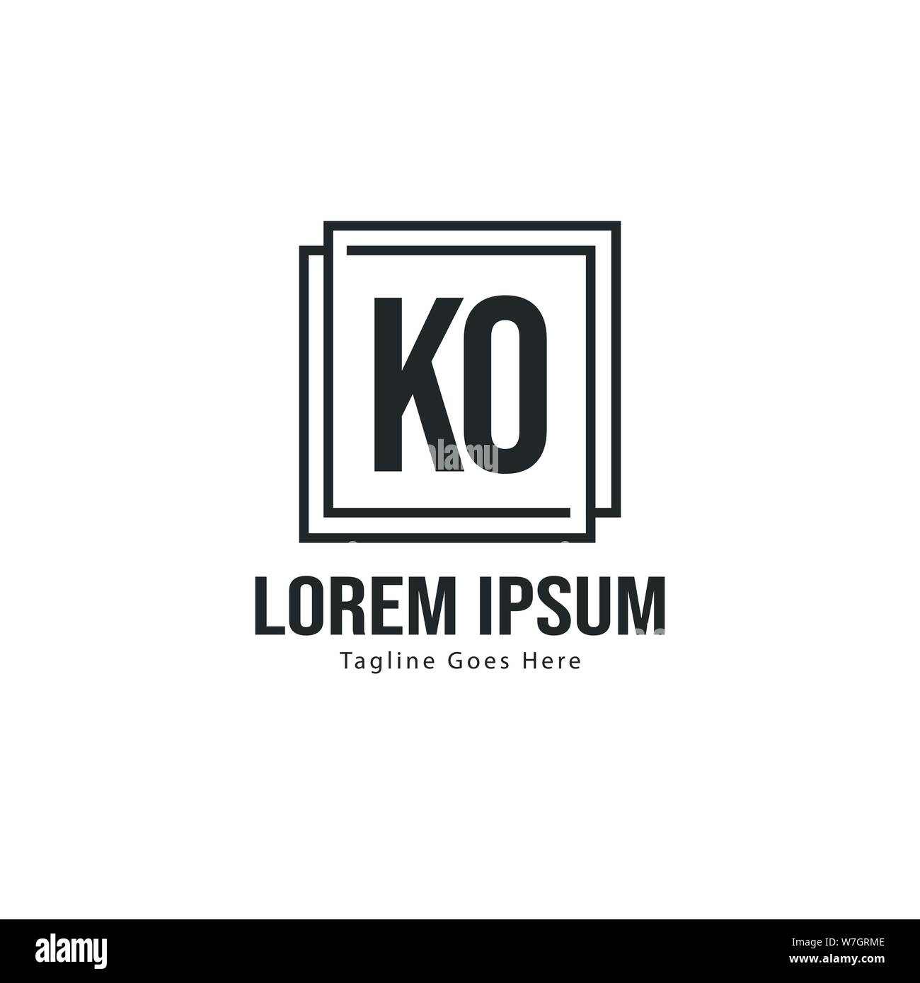 Ko minimalist logo Black and White Stock Photos & Images - Alamy