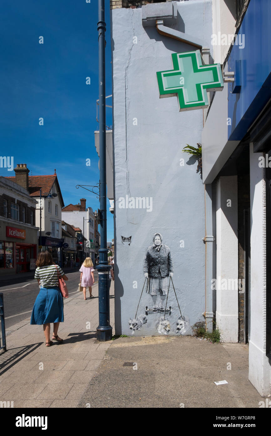 'They See Me Rollin' by Catman, graffiti of The Queen on a segway with ...
