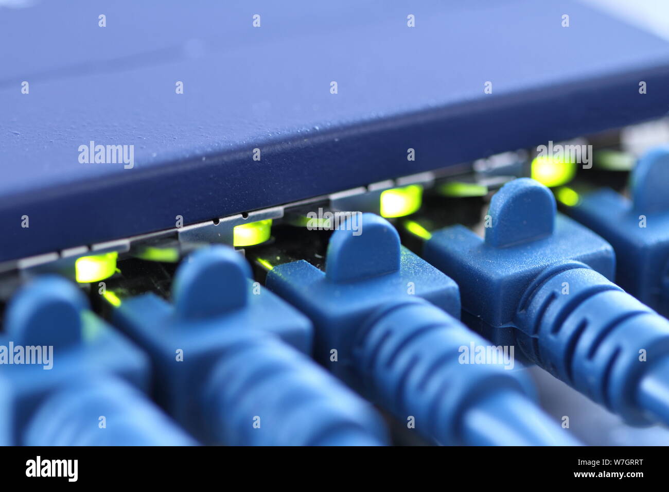 RJ45 plug in a router Stock Photo - Alamy