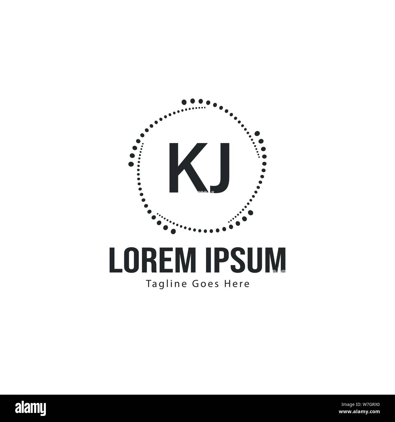 Initial KJ logo template with modern frame. Minimalist KJ letter logo ...