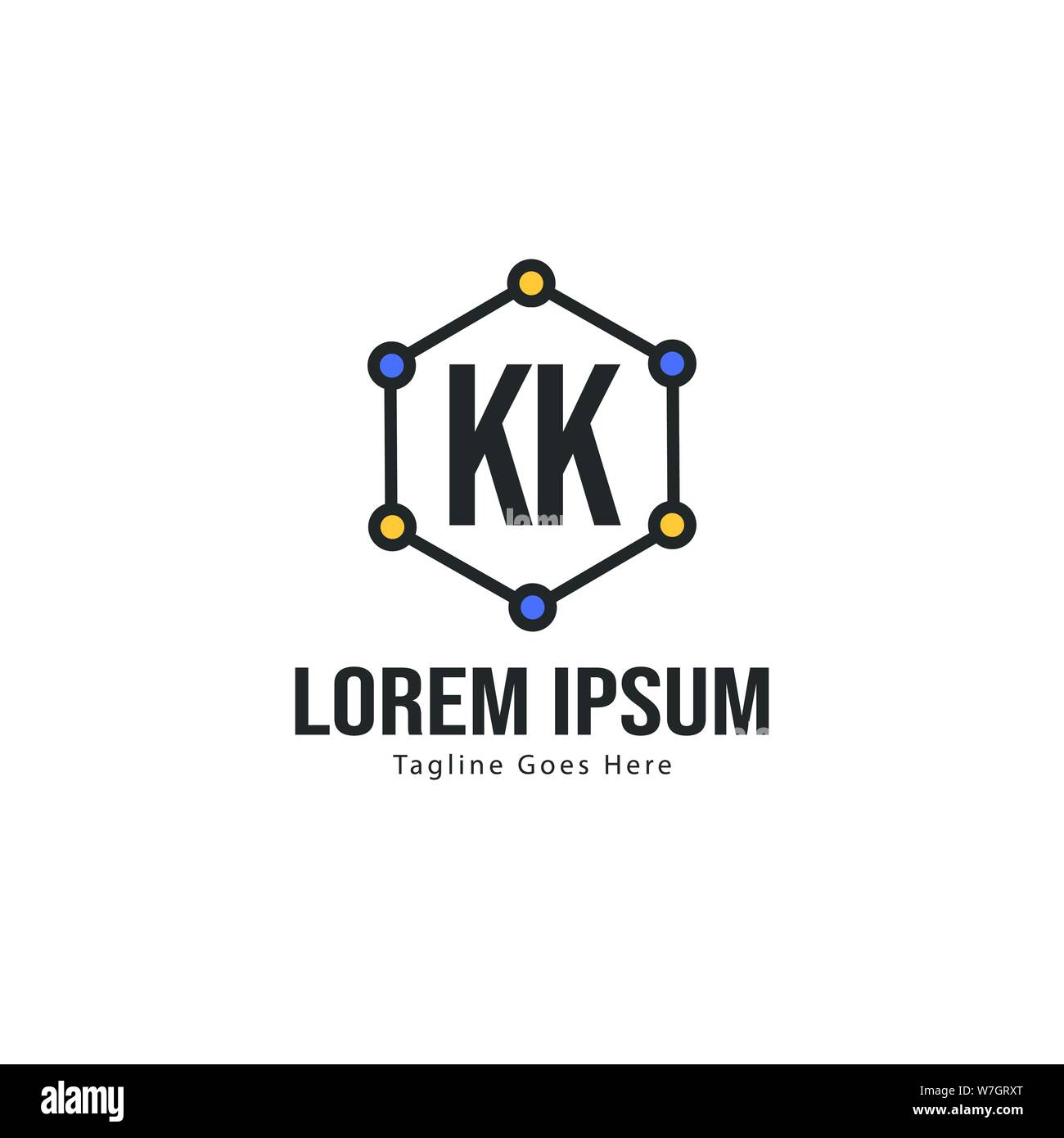 Initial KK logo template with modern frame. Minimalist KK letter logo ...