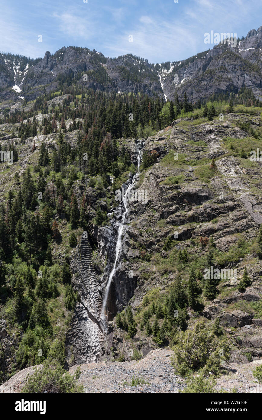 Bear Creek Falls in the San Juan Mountains, Telluride, Colorado Stock ...