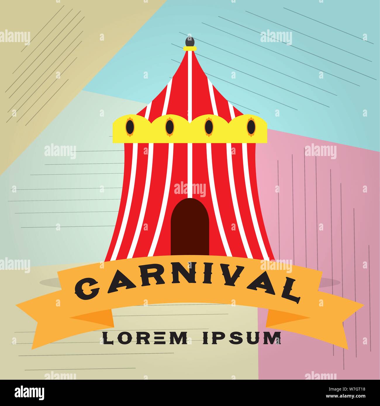 Colored carnival poster with a big top - Vector Stock Vector Image ...