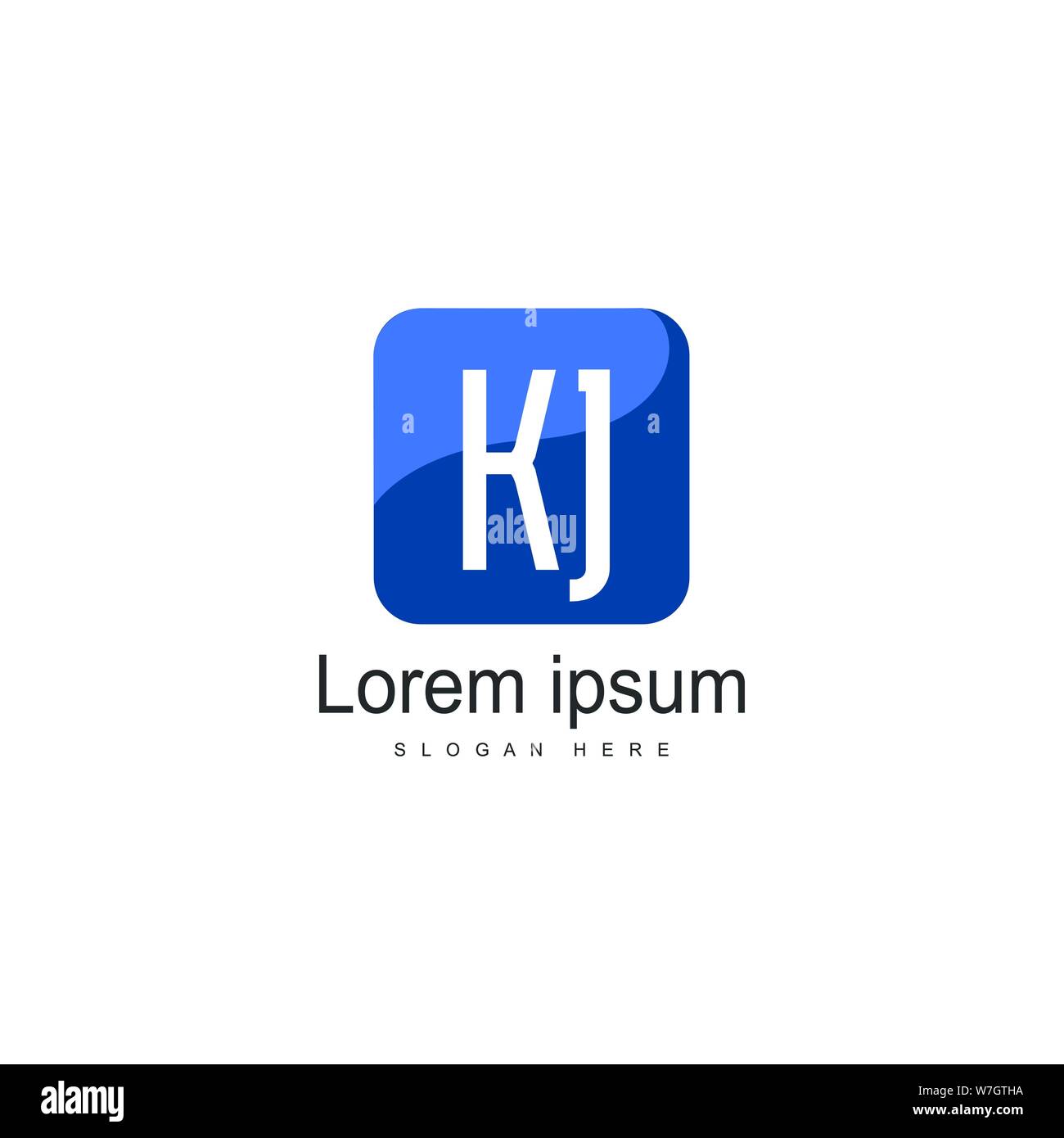 Initial KJ logo template with modern frame. Minimalist KJ letter logo ...