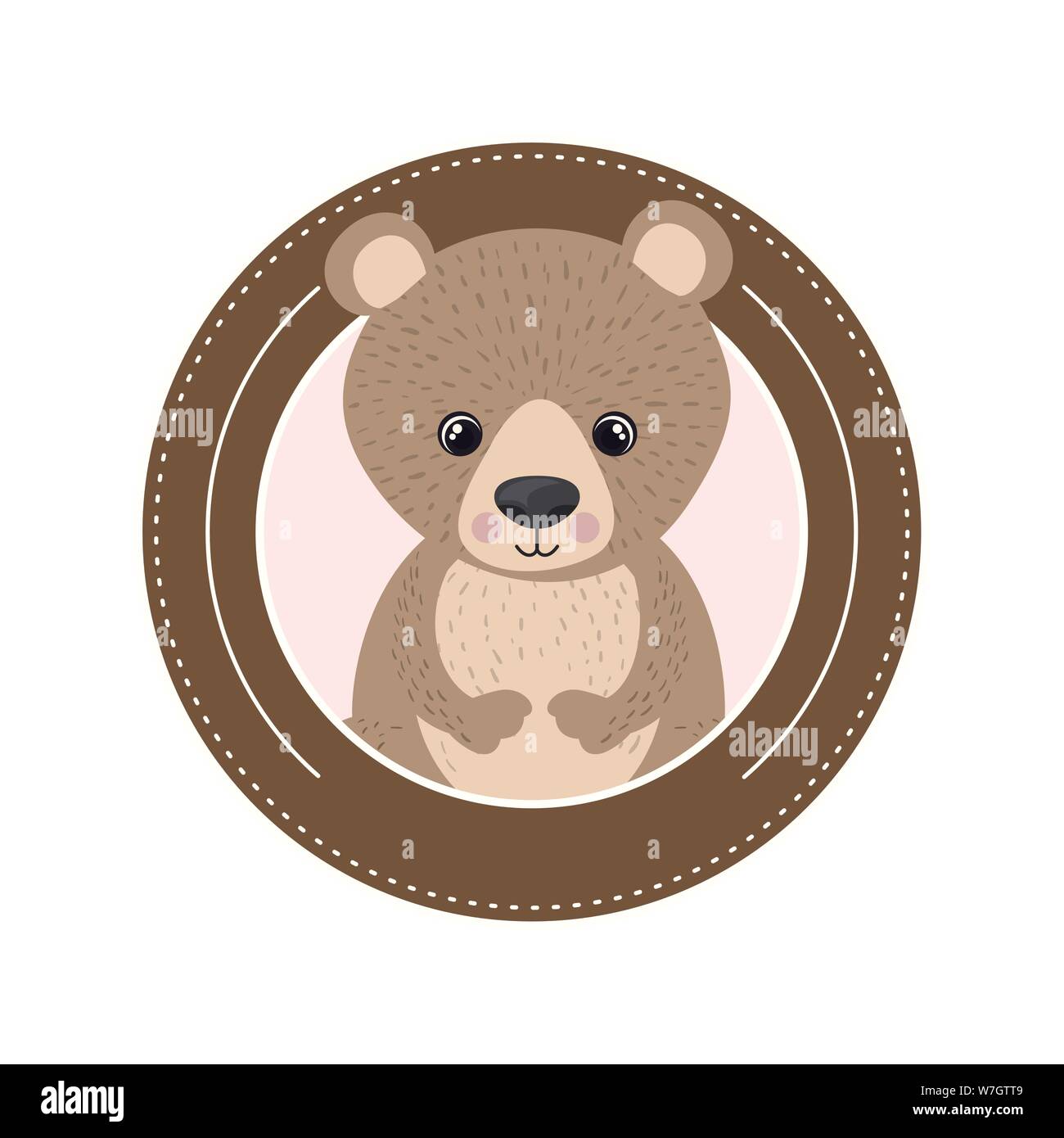 cute and adorable bear with circular frame Stock Vector Image & Art - Alamy