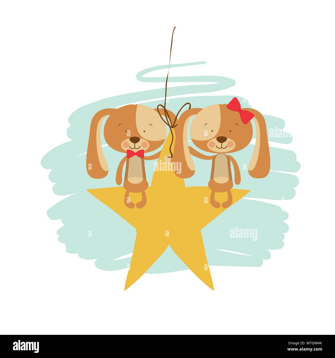 cute puppies sitting in the star Stock Vector Image & Art - Alamy