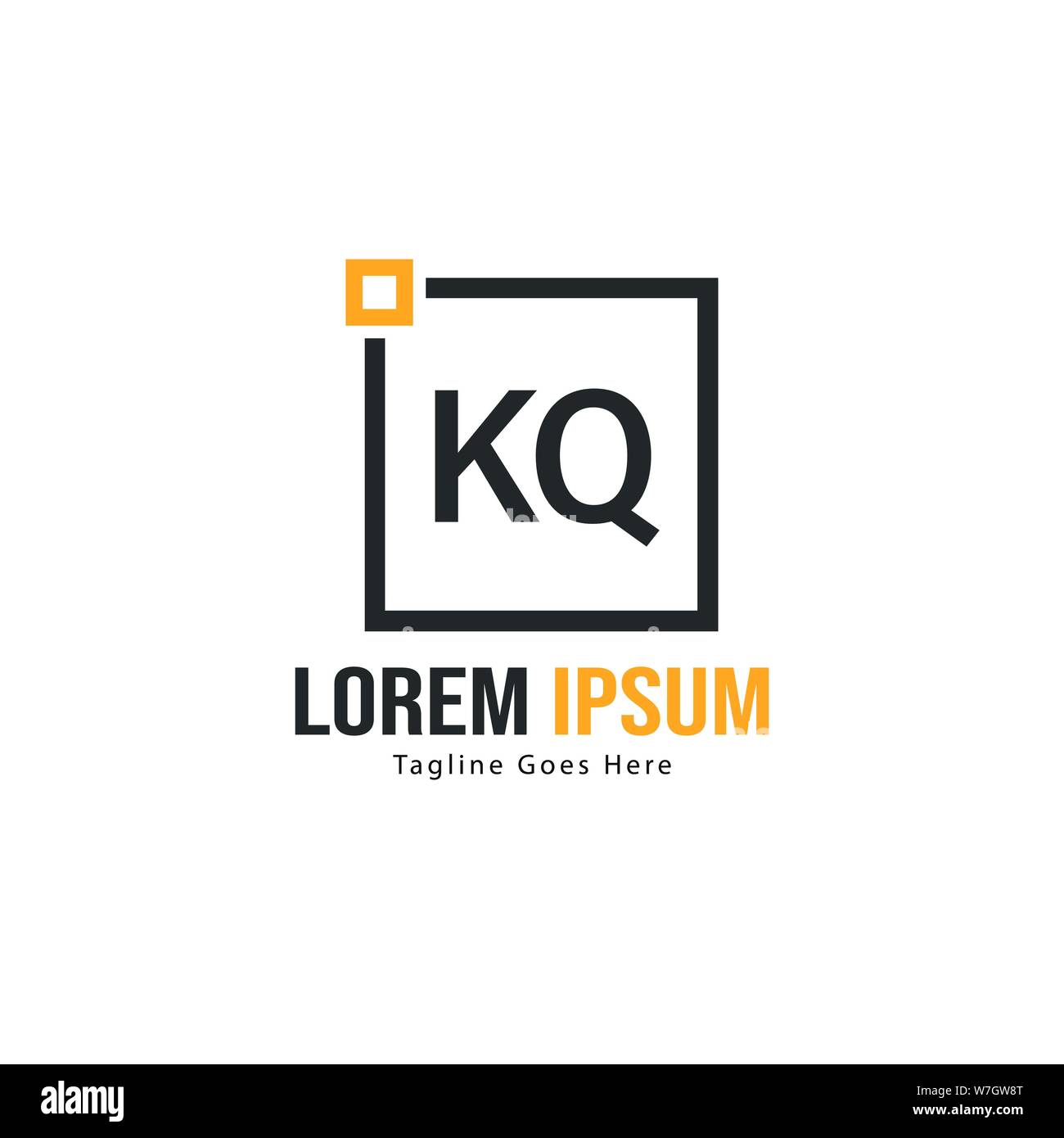 Initial KQ logo template with modern frame. Minimalist KQ letter logo ...