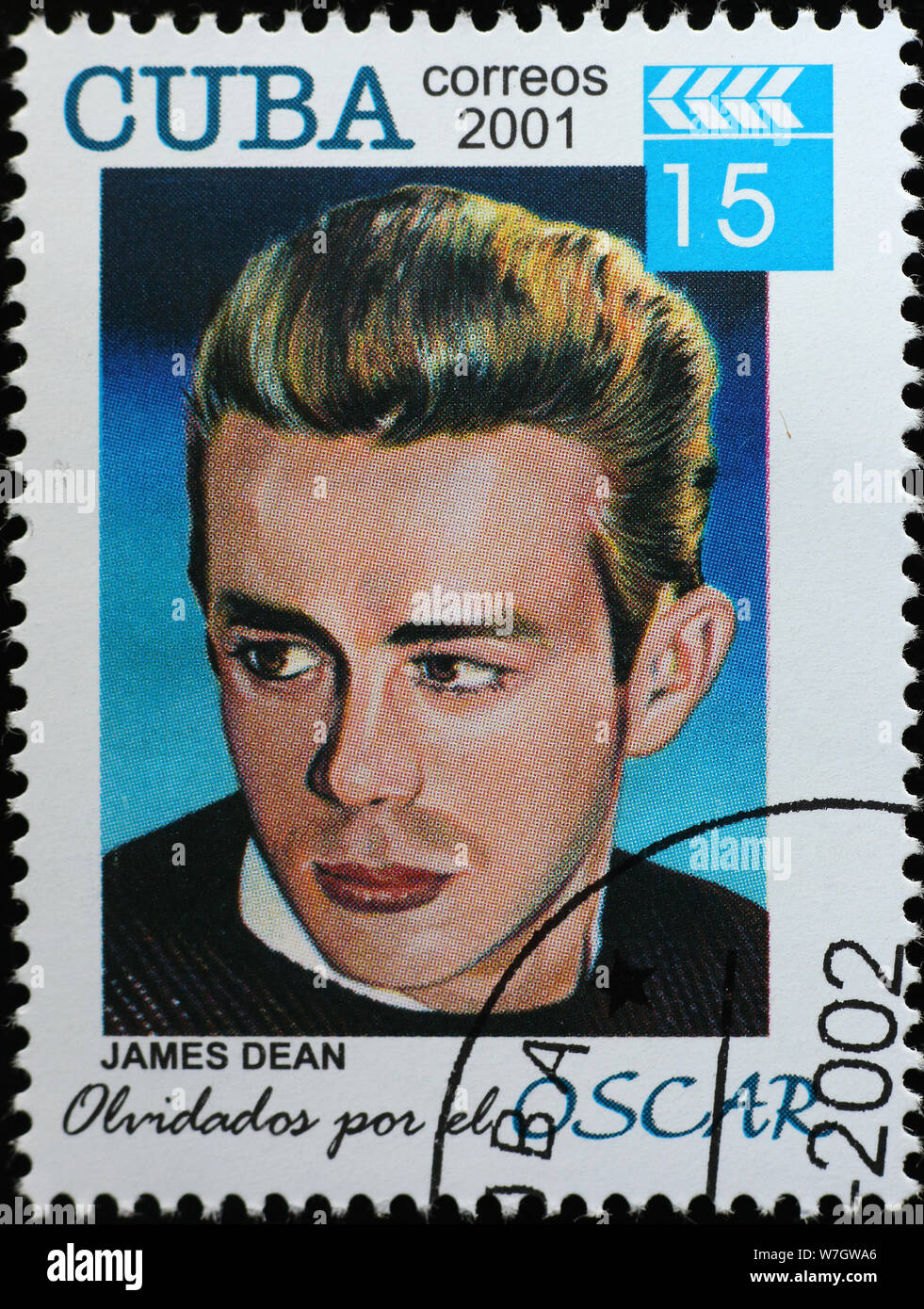 James Dean on cuban postage stamp Stock Photo - Alamy