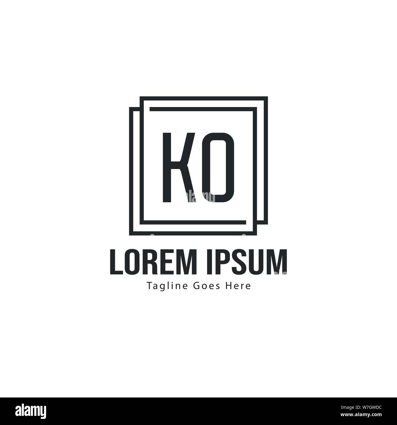 Ko minimalist logo Black and White Stock Photos & Images - Alamy