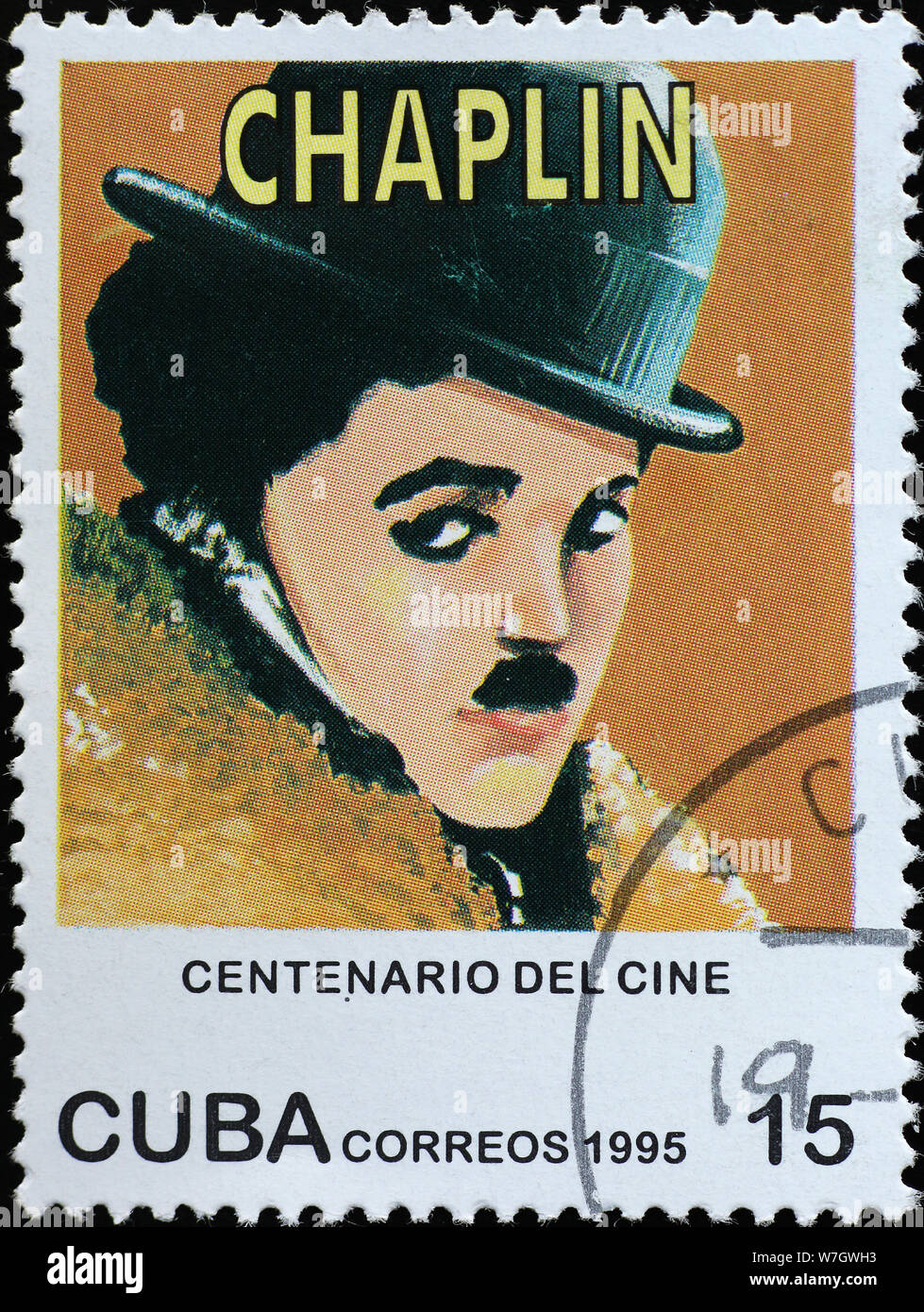 Charlie Chaplin portrait on cuban postage stamp Stock Photo - Alamy