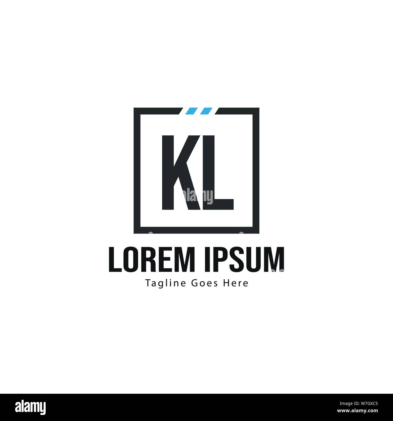 Initial KL logo template with modern frame. Minimalist KL letter logo ...
