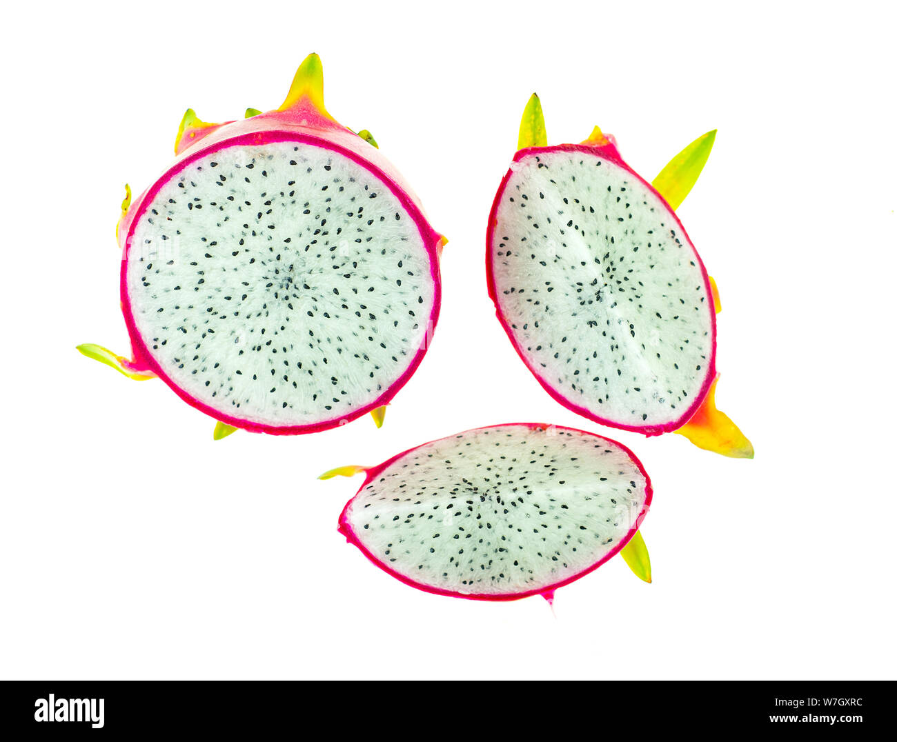 Beautiful pink dragon fruit or pitaya isolated at white background ...
