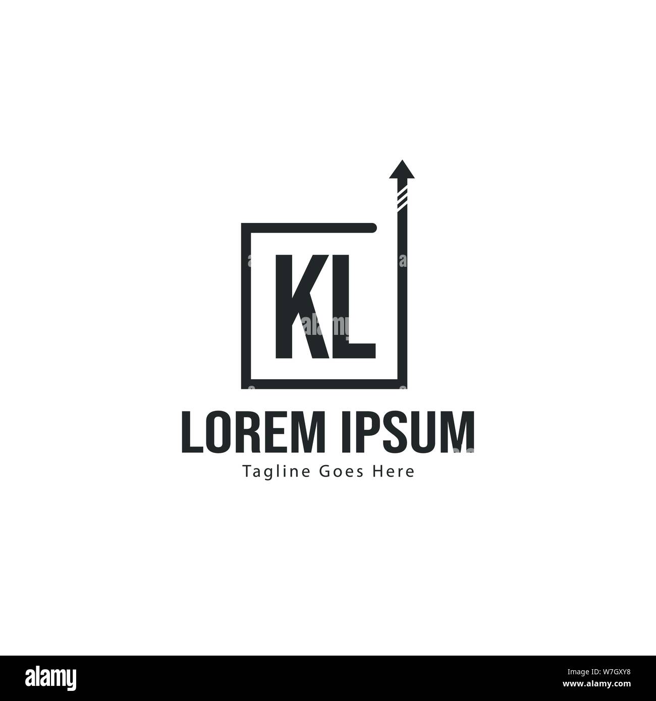 Initial KL logo template with modern frame. Minimalist KL letter logo ...