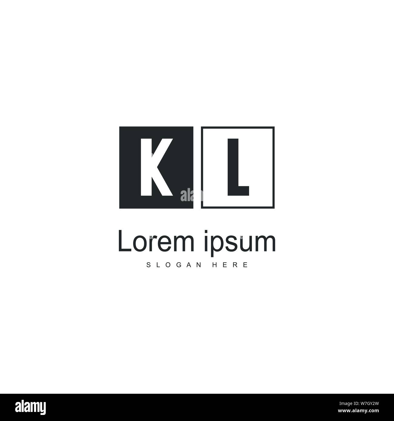 Initial KL logo template with modern frame. Minimalist KL letter logo ...