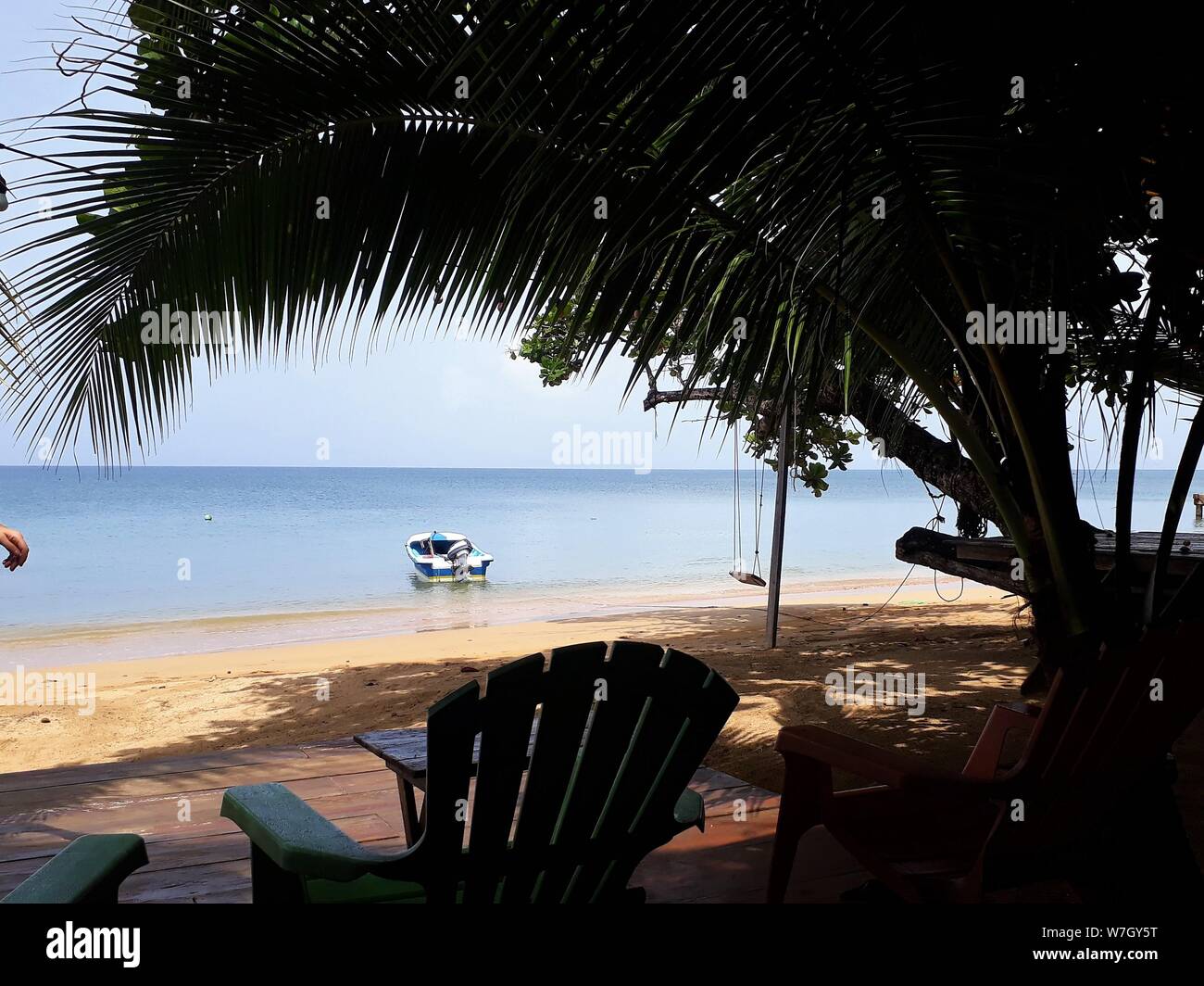 The tropical beach of Little Corn Island in the Corn Islands in ...