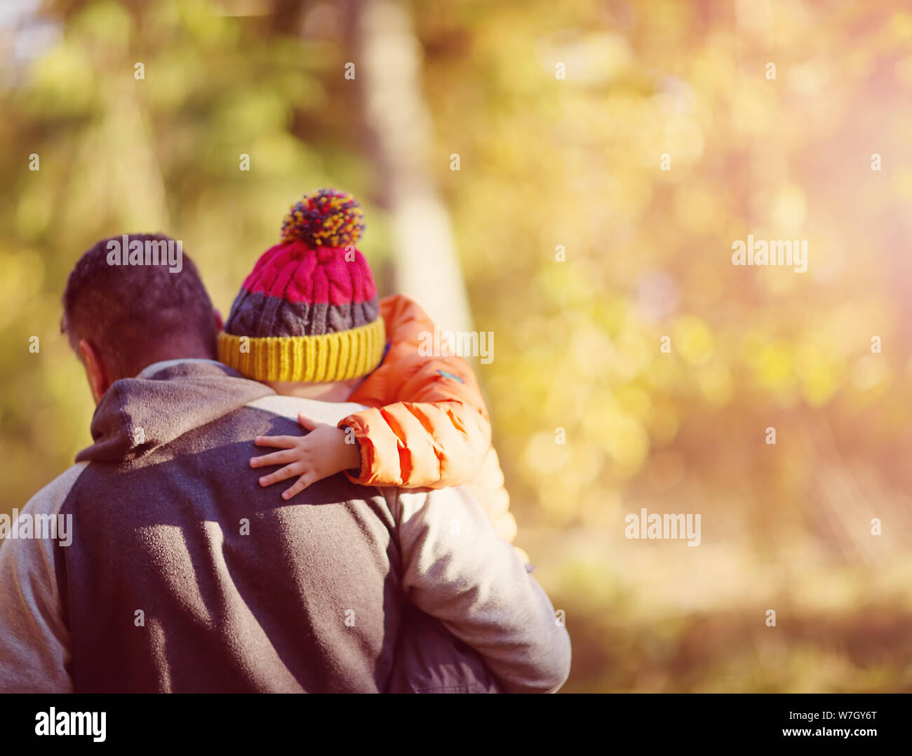 boy with father outdoors on the nature Stock Photo - Alamy